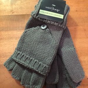 Accessories | Nwt Gray Mittens W Fold Back Fingers | Poshmark